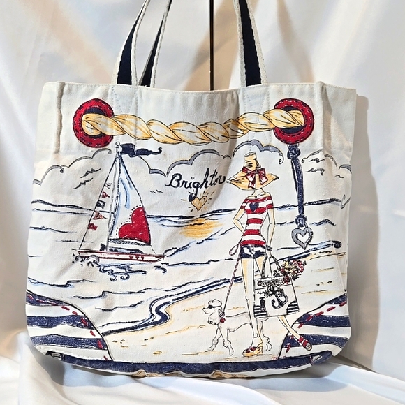 Brighton | Bags | Brighton Nautical Canvas Tote Bag Wish Upon A Star ...